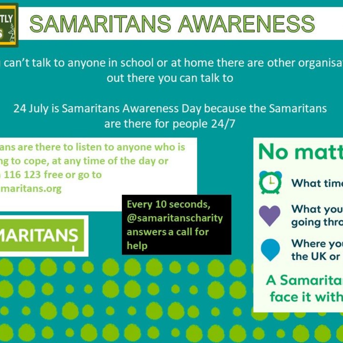 Hinchingbrooke School - Fortnightly Focus - Samaritans Awareness Month ...
