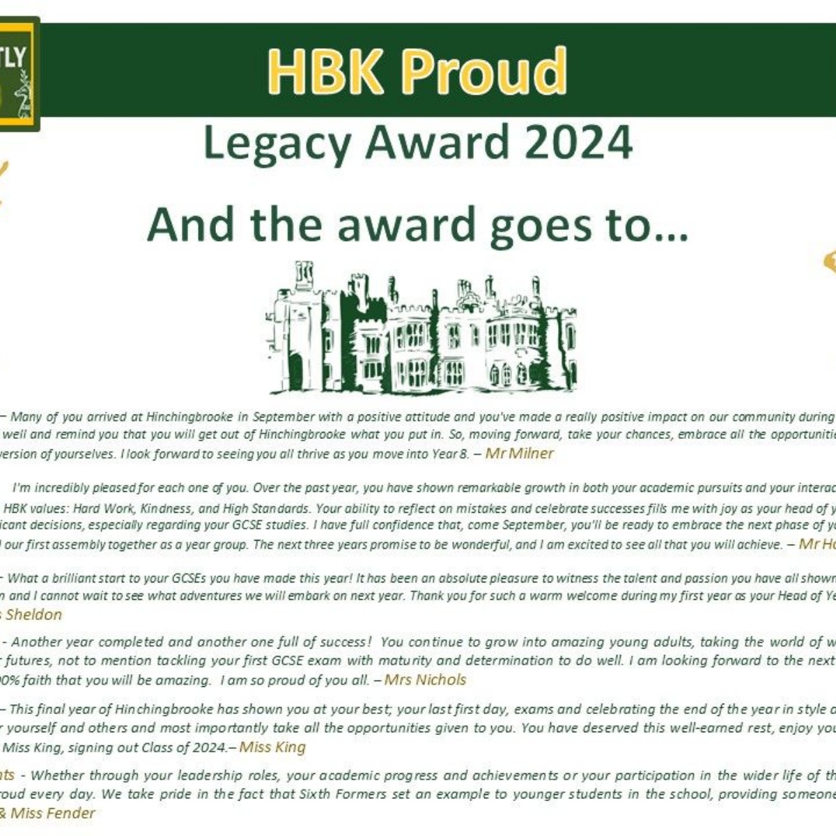Hinchingbrooke School - Fortnightly Focus - HBK proud - w/c 15 July 2024